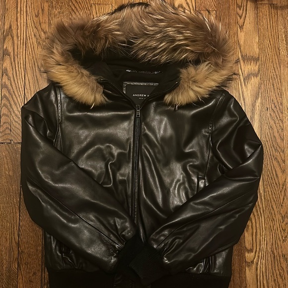 Andrew Marc | Jackets & Coats | Andre Marc Leather Bomber Jacket With ...